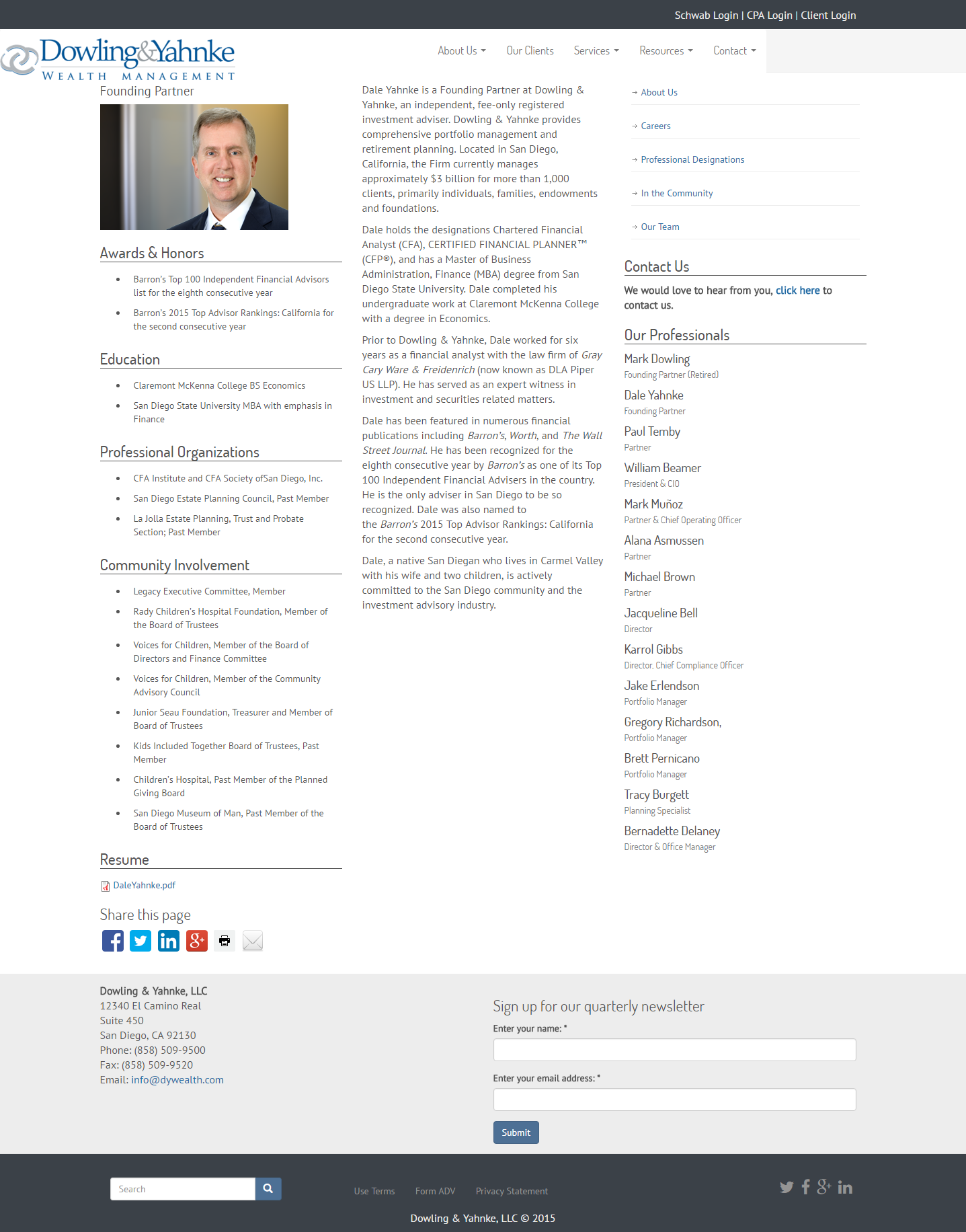 Dowling Yahnke Wealth Management | CTD Web Designs
